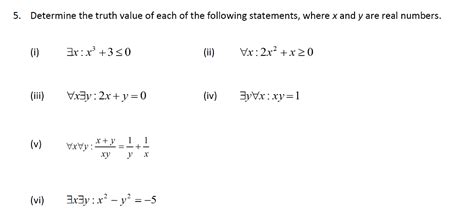 Solved Determine The Truth Value Of Each Of The Following Chegg Com