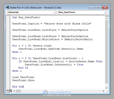 Excel Vba Complete Guide To Delete Row If Cell Is Blank Exceldemy