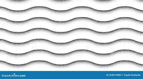 Abstract Seamless Stippled Halftone Waves Pattern Wavy Dots Pattern Stock Illustration