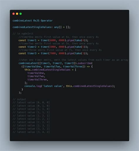 Combinelatest Rxjs Operator Example Bittu Kumar Posted On The Topic