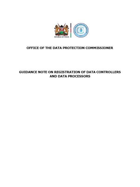Guidance Note On Registration Of Data Controllers And Data Processors