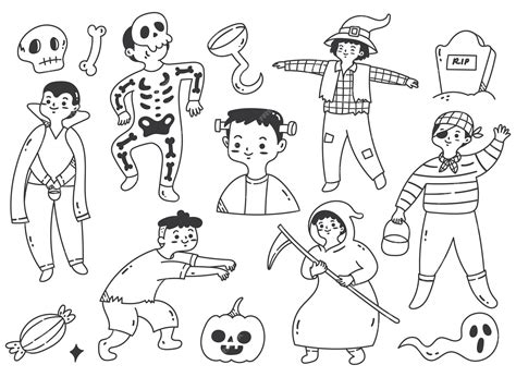 Black And White Halloween Costume Clip Art
