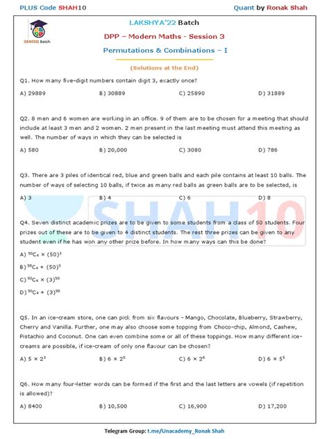 dpp modern maths session 3 permutations and combinations i