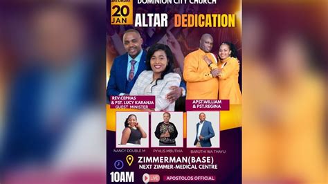 Dominion City Altar Dedication Rev Cephas Karanja Youtube
