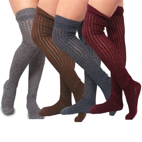 جورابهای مد بلند ران ، بالای بالای زانو ، زانو بلند زنان دختران جوراب