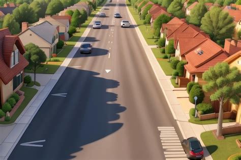 Premium Ai Image Ariel View Of A Road In City Street