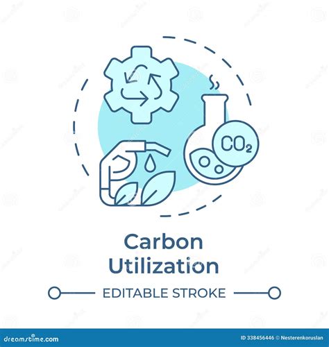 Carbon Utilization Blue Gradient Concept Icon Vector Illustration