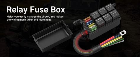 Daiertek 4 Pin Relay Socket Pre Wired Fuse Relay Box 6 Way