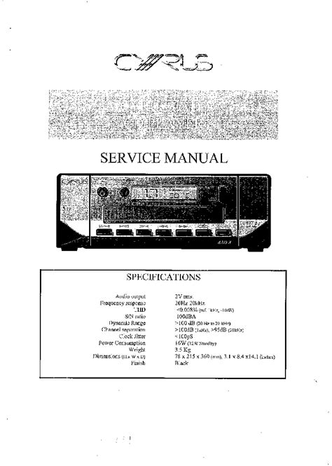 CYRUS DAD3 CD PLAYER SM Service Manual Download Schematics Eeprom Repair Info For Electronics