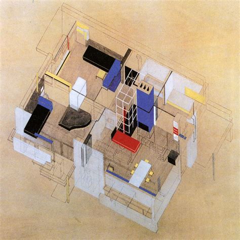 Gerrit Rietveld Axonometric Projection Schroder House Architecture