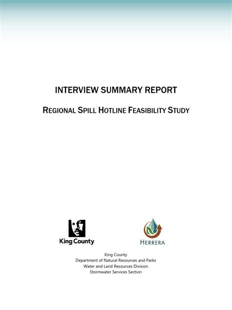 sample interview summary report pdf clean water act communication