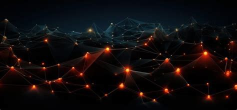 Premium Ai Image Abstract Network Of Dark Background Generative Ai