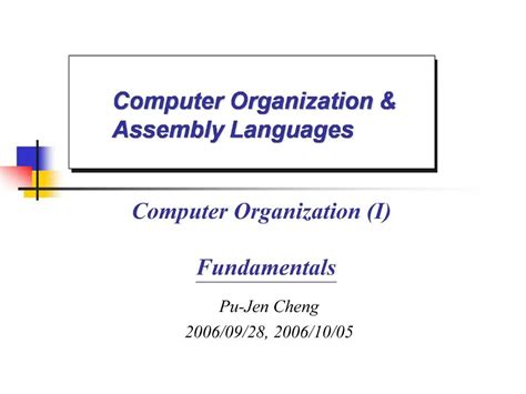 Ppt Computer Organization Assembly Languages Powerpoint Presentation