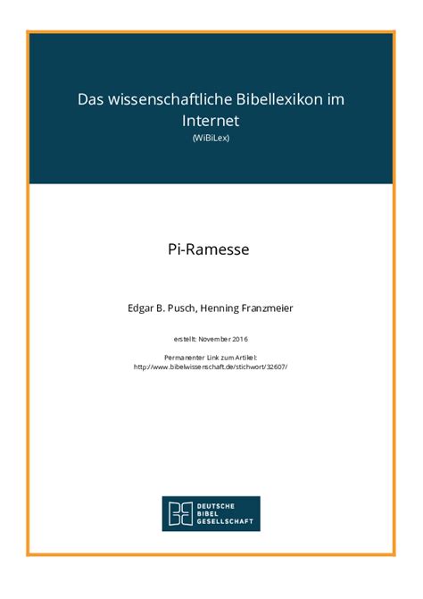 Pdf Pi Ramesse Wibilex Artikel