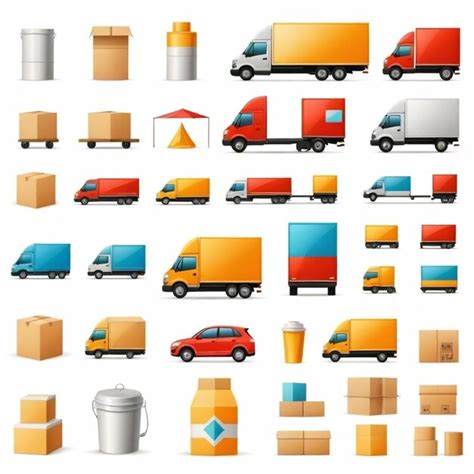 Distribution Vector Set White Background Isolated A High Quality Premium Ai Generated Vector