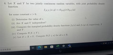 solved 6 let x and y be two jointly continuous random