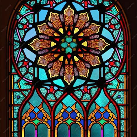 Premium Photo Stained Glass Rosetta Window Generative Ai Not Based On