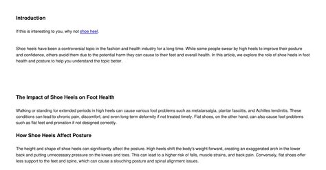 The Role Of Shoe Heels In Foot Health And Posture Pdf Docdroid