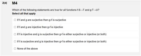 Solved Which Of The Following Statements Are True For All Chegg