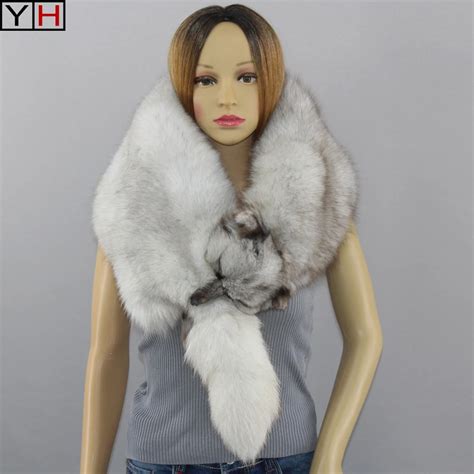여자의 진짜 여우 모피 스카프 100 천연 여우 모피 칼라 레이디 따뜻한 목도리 패션 우아한 여자 여우 모피 스카프 무료 배송여성용 스카프 Aliexpress