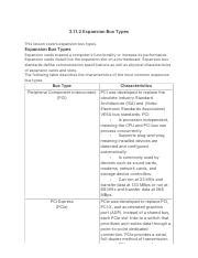 Expansion Bus Types Understanding PCI And PCIe For Computer Course Hero