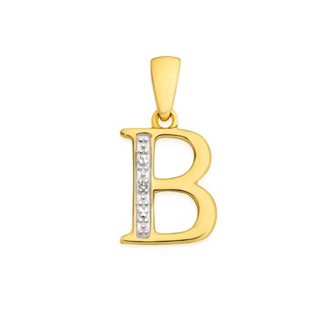 9ct Gold Diamond Initial B Pendant Prouds