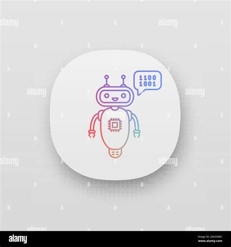 Chatbot Coding App Icon Uiux User Interface Talkbot With Chip Insert Codebot Code Writing