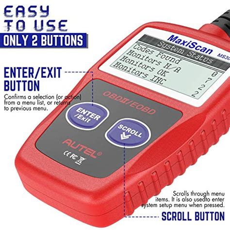 Autel OBD2 Scanner MS309 Universal Car Engine Fault Code Reader, Check Engine Light and Emission ...