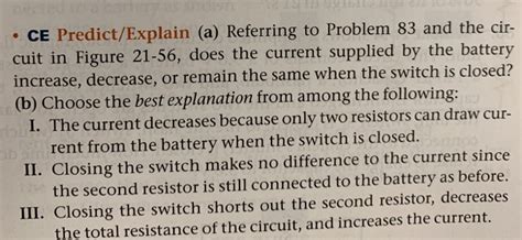 solved ce predict explain a referring to problem 83 and
