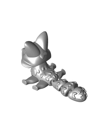 blob fox articulating flexi fidget art toy 3d model by bloblab on