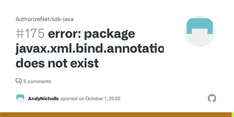 Error Package Javax Xml Bind Annotation Does Not Exist Issue AuthorizeNet Sdk Java
