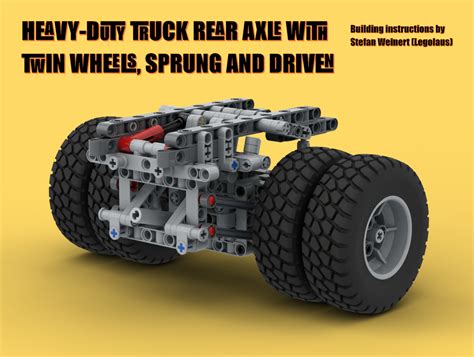 Lego Moc 250491 Heavy Duty Rear Axle With Twin Wheels Sprung And