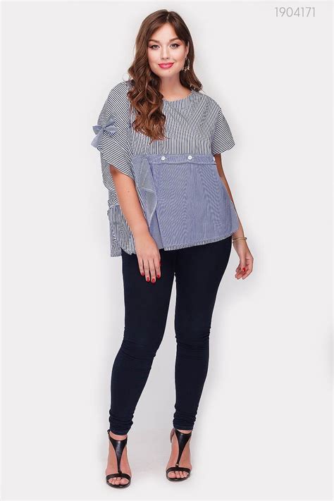 Купить Коттоновая блуза в полоску Лахор | в интернет-магазине PEONY.ua