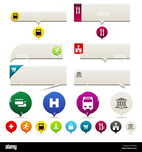 Pin Points And Tooltip Set Six Tooltip Styles And Pin Points With
