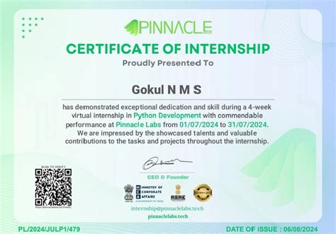 gokul n m s on linkedin completing my python development internship