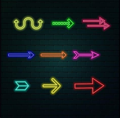 Premium Vector Abstract Glowing Neon Directional Arrow Icon
