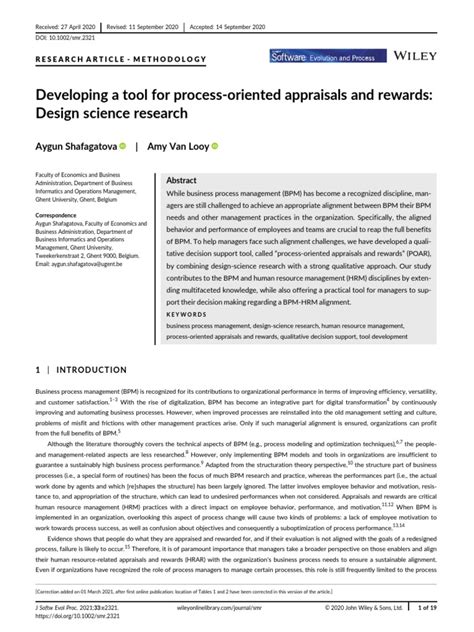 Performance Management Developing A Tool For Process Oriented