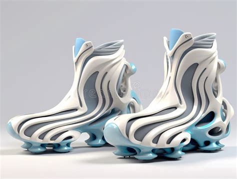 Shoes In Future Design With Style Of Organic Forms And Muted Tones Soft Futuristic Surreal