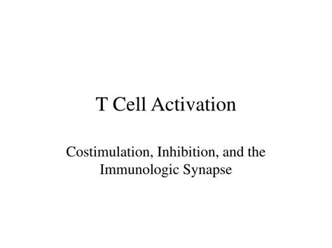 PPT T Cell Activation PowerPoint Presentation Free Download ID
