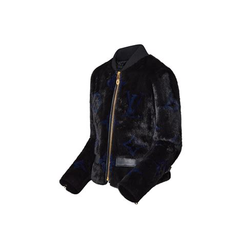 Products By Louis Vuitton Monogram Intarsia Mink Jacket Black Louis