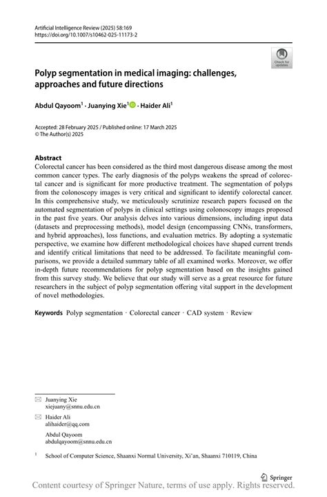 pdf polyp segmentation in medical imaging challenges approaches and