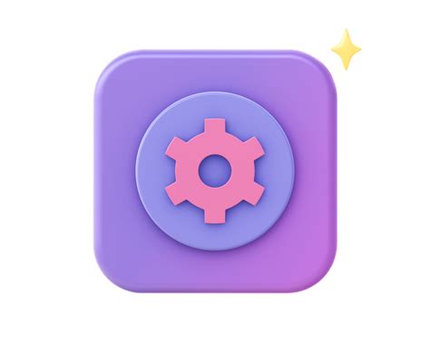 3d Render Of Purple Gear Configuration Setting Icon For Ui Ux Web
