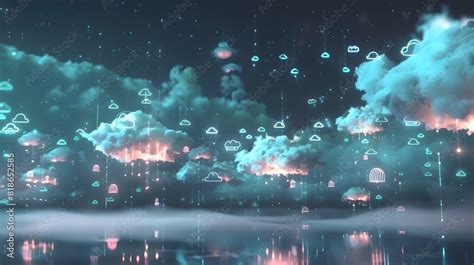 Iot Devices Offloading Data To Remote Cloud Servers Represented By A