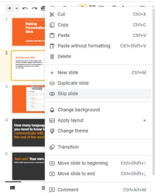 How To Hide And Unhide A Slide In Google Slides
