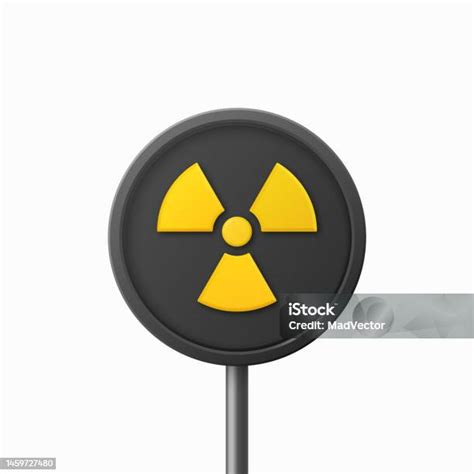 벡터 노란색 경고 위험 핵 기호 검은 기호 아이콘 격리 방사능 경고 기호 원형 둥근 위험한 표시 디자인 템플릿 전면 모습 3차원 형태에 대한 스톡 벡터 아트 및 기타 이미지