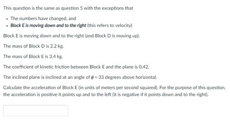 Solved E D The Diagram Above Shows Two Blocks Connected Chegg