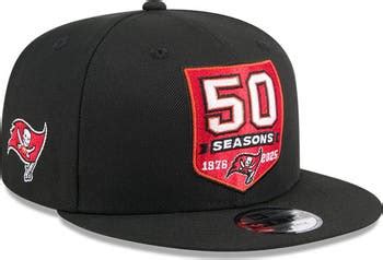 New Era Mens New Era Black Tampa Bay Buccaneers 50th Anniversary