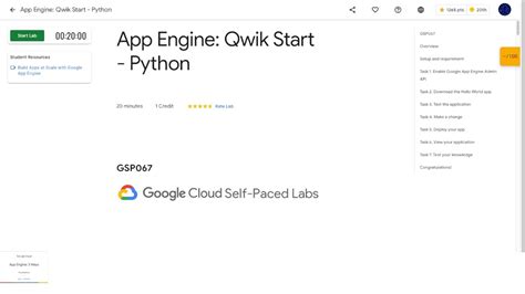 Qwiklabs App Engine Qwik Start Python Gsp067 Youtube