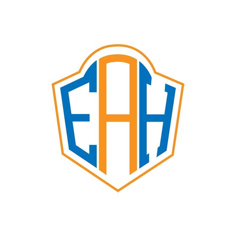 Eah Abstract Monogram Shield Logo Design On White Background Eah