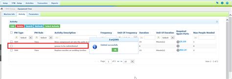 bug 3399 equipment equipment tree machine info activity